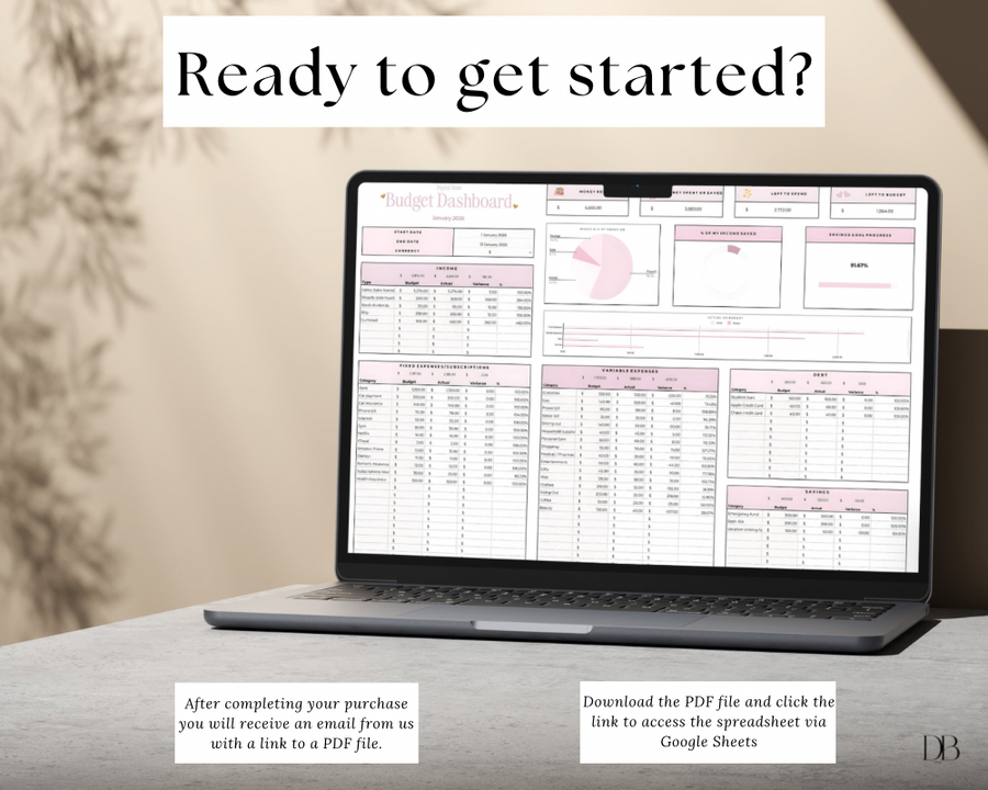 Monthly Budget Spreadsheet for Google Sheets